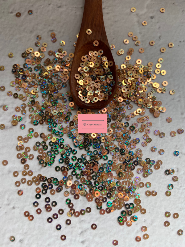 Micro Round Sequins - Gold Rainbow – CrystalIndia